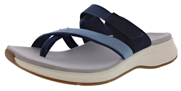 Clarks Women s Solan Surf Hook Loop Strap Narrow Flip Flops